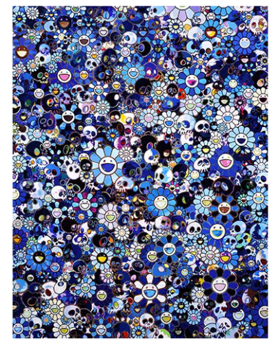 SKULLS & FLOWERS (BLUE) BY TAKASHI MURAKAMI – Premier Pop Art
